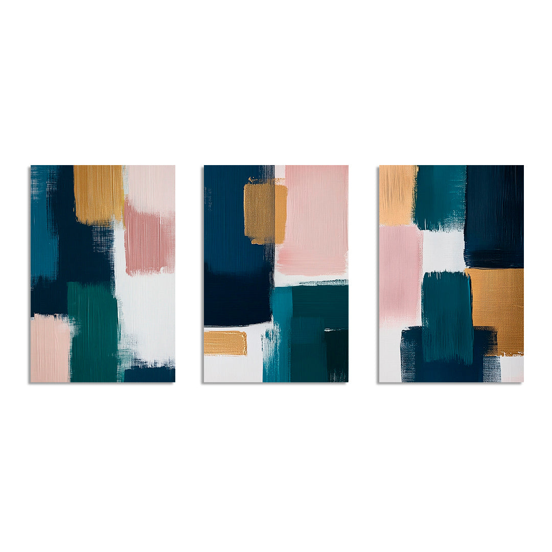 PINCELADAS DE COLOR SET DE 3 CUADROS DECORATIVOS – Prolienzo